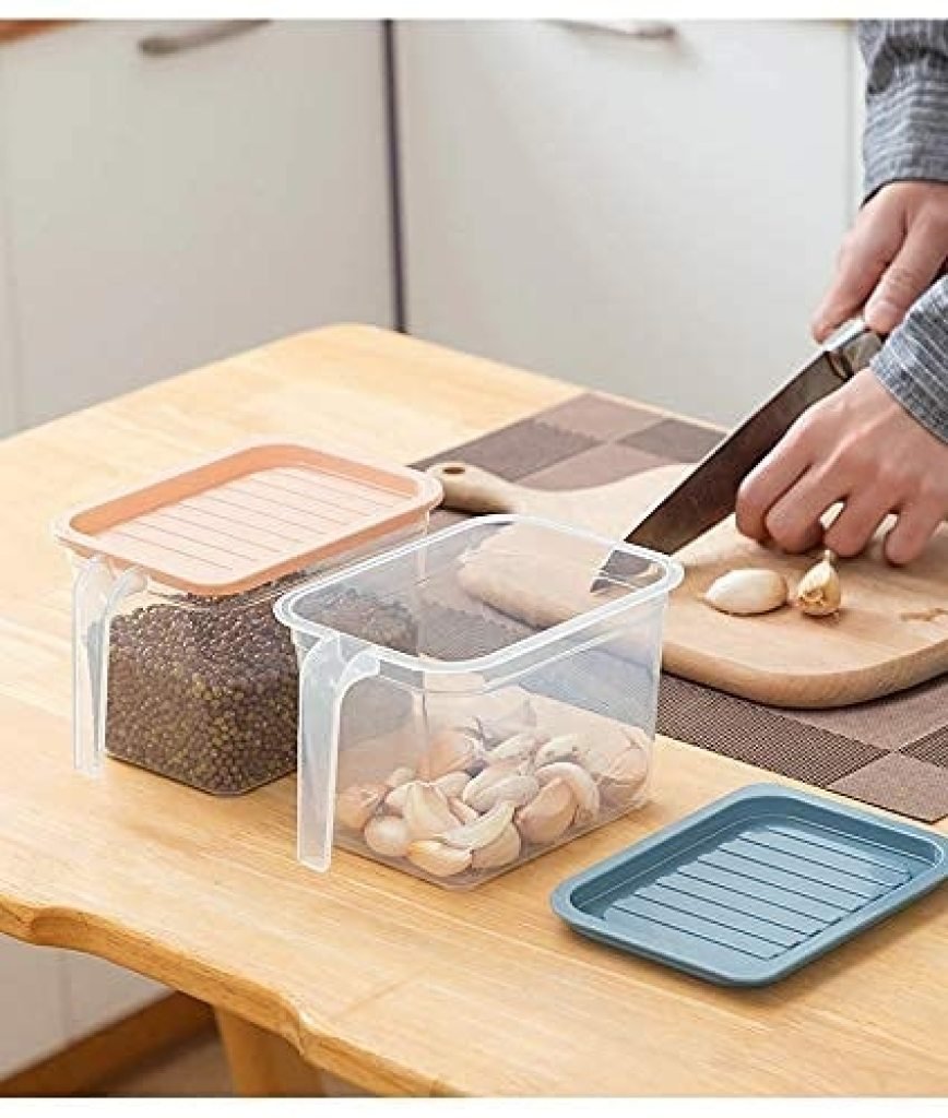 1100ML Kitchen Storage Jars With Handle Unbreakable Space Saver Plastic ...