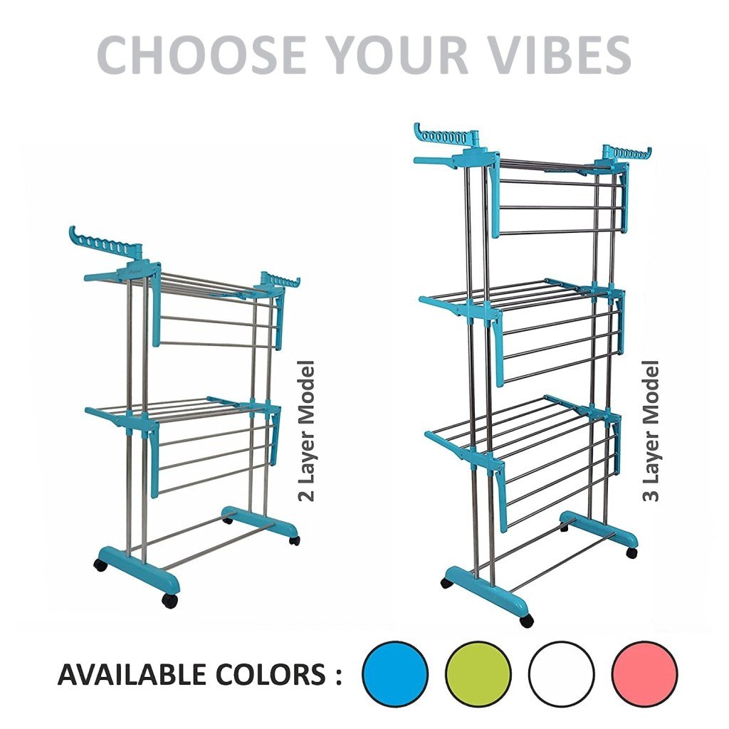 folding double supported 3 layer cloth drying stand laundry dryer ...