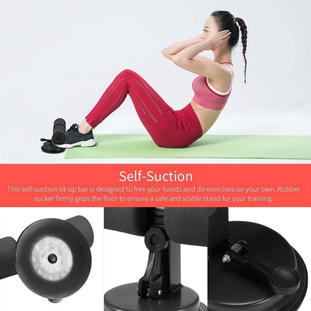Sit-Up Bar With Foam Handle and Rubber Suction Seat Up Fitness ...